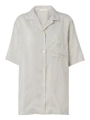 THE ROW Jorge Striped Silk Shirt - White