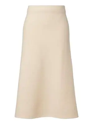 JIL SANDER Wool Midi Skirt - White