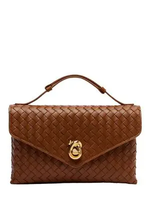 Bottega Veneta Intrecciato Leather Top-handle Bag - Brown