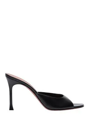 Amina Muaddi Alexa 95 Leather Mules - Black