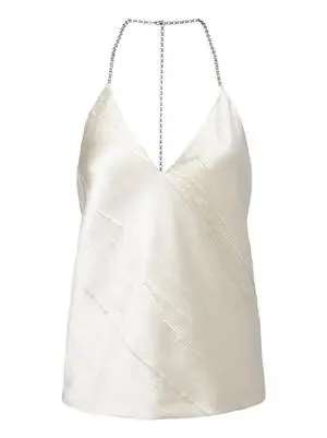 Sportmax Fatuo Chain-Detail Satin Camisole White