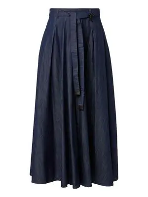 Max Mara Amanda Chambray Maxi Skirt - Blue