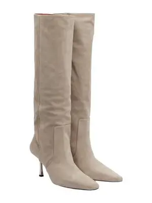 Paris Texas Bettina 75 Knee-High Suede Boots Grey