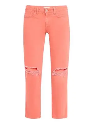 L'Agence L'Agence Nevia Low-Rise Straight Jeans Coral Destruct