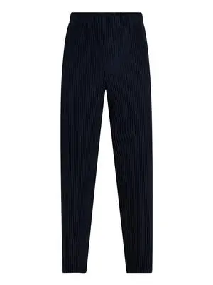 Issey Miyake Pleated Flat-front Trousers - Navy