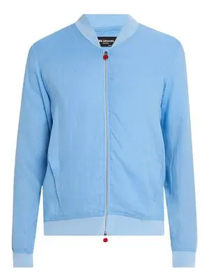 Kiton Linen Full-zip Blouson - Lt Blu