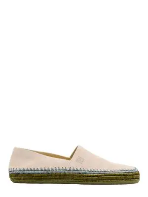 Loewe Rio Suede And Raffia Espadrilles - Light Beige