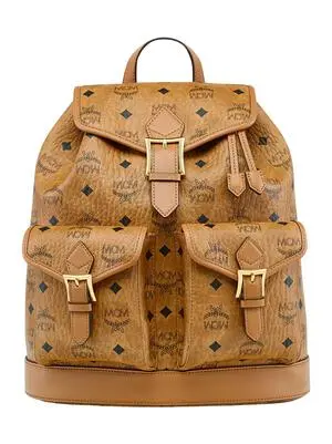 Mcm Small Visetos Backpack Cognac