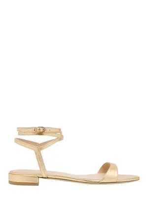 STUART WEITZMAN Nudist Metallic Ankle-wrap Sandals - Gold
