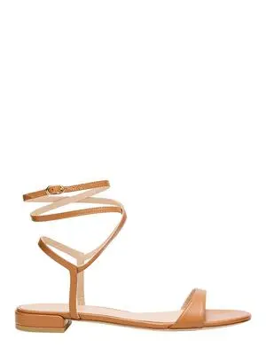 STUART WEITZMAN Nudist Ankle-wrap Leather Sandals - Brown