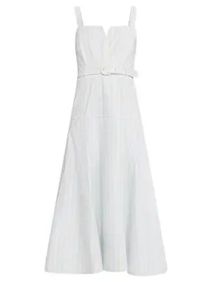 CINQ À SEPT Cinq A Sept Tina Gingham Denim Midi Dress