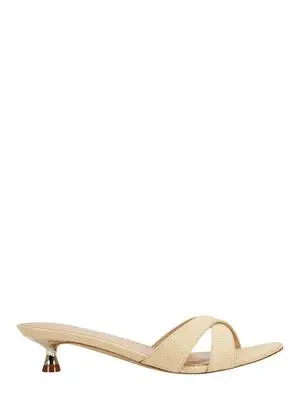 MARC FISHER Tracey Raffia Kitten-Heel Sandals