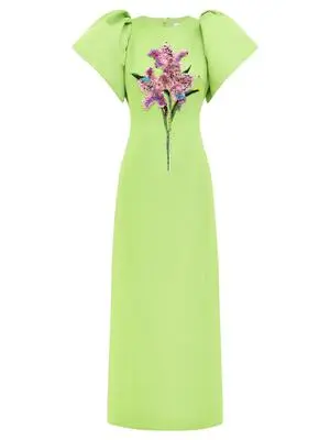 LEO LIN Lucinda Floral Sequin Maxi Dress - Lily Prt In Parakeet