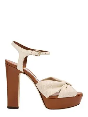 JIMMY CHOO Heloise 120 Ankle-strap Platform Sandals - Tan