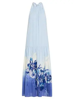 Kobi Halperin Daelia Floral-print Halter Maxi Dress - Blue Multi