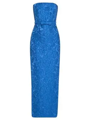 Sachin & Babi Sophia Strapless Floral Jacquard Column Gown Moonbeam-0