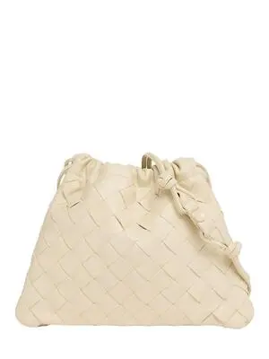 Bottega Veneta Leather Pouch Crossbody Bag - Sea Salt