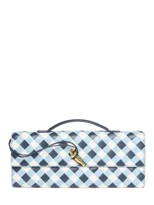 Bottega Veneta Andiamo Clutch Bag With Handle Abyss Ice