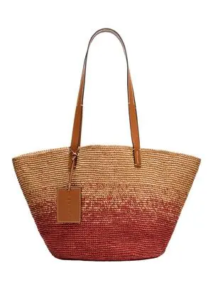 Manebí Raffia Basket Tote Bag - Rust Degrade