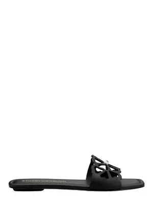 STUART WEITZMAN Jasmine Cutout Flat Slide Sandals - Black