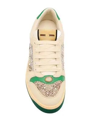 Gucci Screener GG Canvas Crystal Sneakers Sand