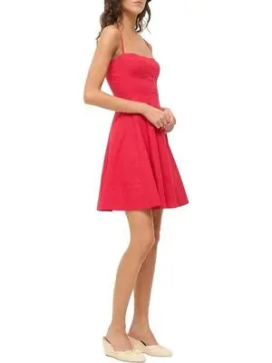 Staud Wylie Mini Dress - Cherry