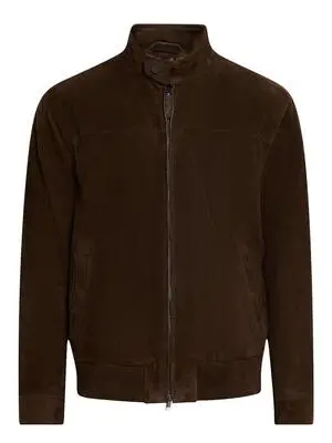 Brioni Suede Blouson Jacket - Dk Brown