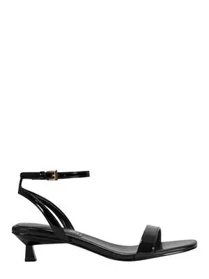 Marc Fisher Alona Ankle-strap Kitten Heel Sandals - Black New Patent Leather