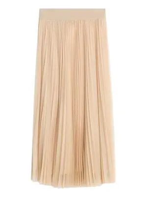 Fabiana Filippi Pleated Tulle A-line Midi Skirt - Acero