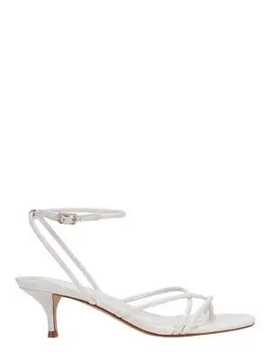 Marc Fisher Ballen Leather Kitten Heel Sandals - Chic Cream