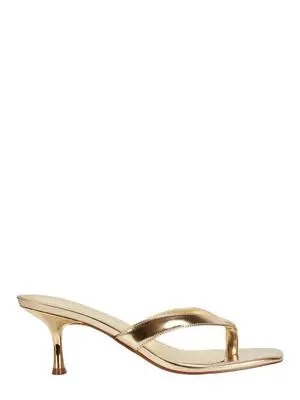Marc Fisher Metallic Kitten Heel Thong Sandals - Oro Specchio