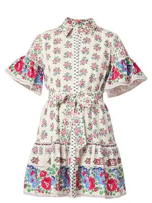 Shoshanna Lima Flounce Floral-print Mini Dress - Rosenavy