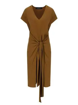 Federica Tosi Knotted Midi Dress - Brown