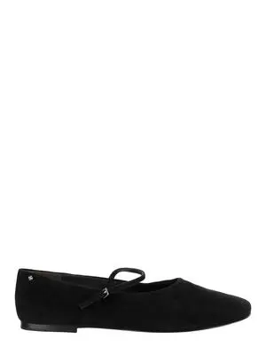 Tory Burch Leather Mary Jane Ballerinas - Black