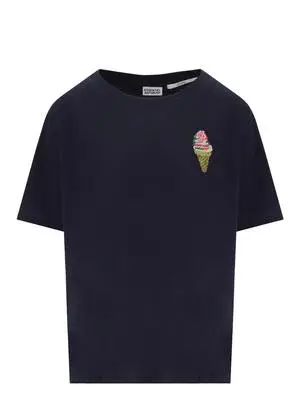 Essentiel Antwerp Ice Cream Cotton T-shirt - Blue