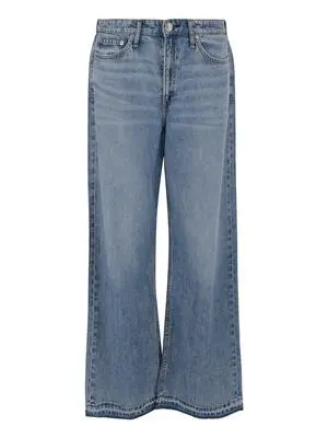 Rag & Bone Cotton Blend Wide Leg Jeans - Denim