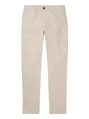 Sid Mashburn Slim-fit Tapered Garment-dyed Cotton-twill Trousers - Gray