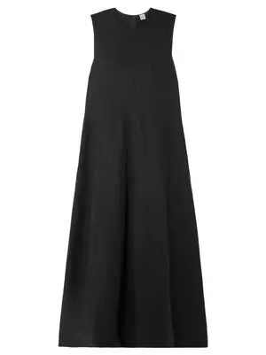 TOTÊME Lyocell And Linen-blend Midi Dress - Black