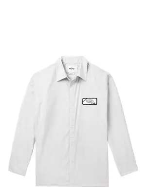WTAPS Repo Logo-appliquéd Cotton-blend Broadcloth Shirt - Gray