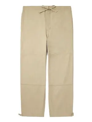 Visvim Sharma Straight-leg Cotton-twill Drawstring Chinos - Neutrals