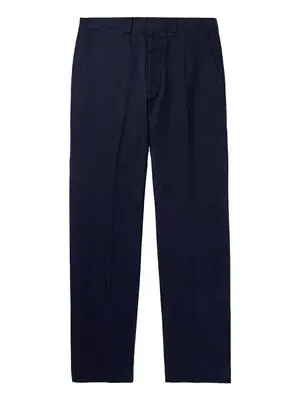 Officine Générale Straight-leg Cotton-twill Trousers - Blue