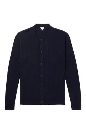 Bottega Veneta Ribbed Wool Cardigan - Blue