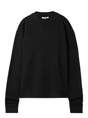 THE ROW Amira Cotton And Cashmere-blend Jersey Sweater - Black