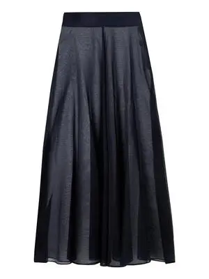 ESSE STUDIOS Aire Satin-trimmed Silk-organza Maxi Skirt - Blue