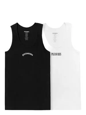 PLEASURES Standard Tank Top /white - Black