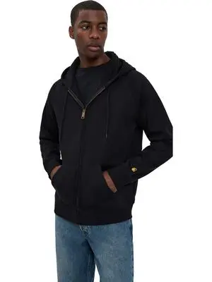 Carhartt Work In Progress Hooded Zip-Up Sweatshirt Black / Gold