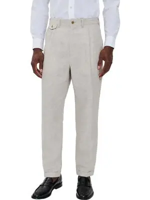 ALEX MILL Standard Pleated Linen Pants - Flax