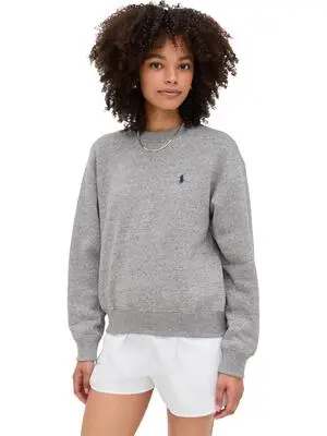 Ralph Lauren Crew Neck Fleece Sweatshirt - Grey Heather