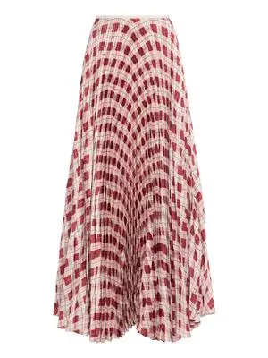 S.S.DALEY Kate Pleated Argyle-Print Maxi Skirt