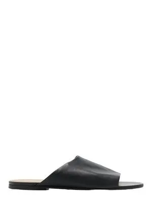 THE ROW Signum Leather Slide Sandals - Black